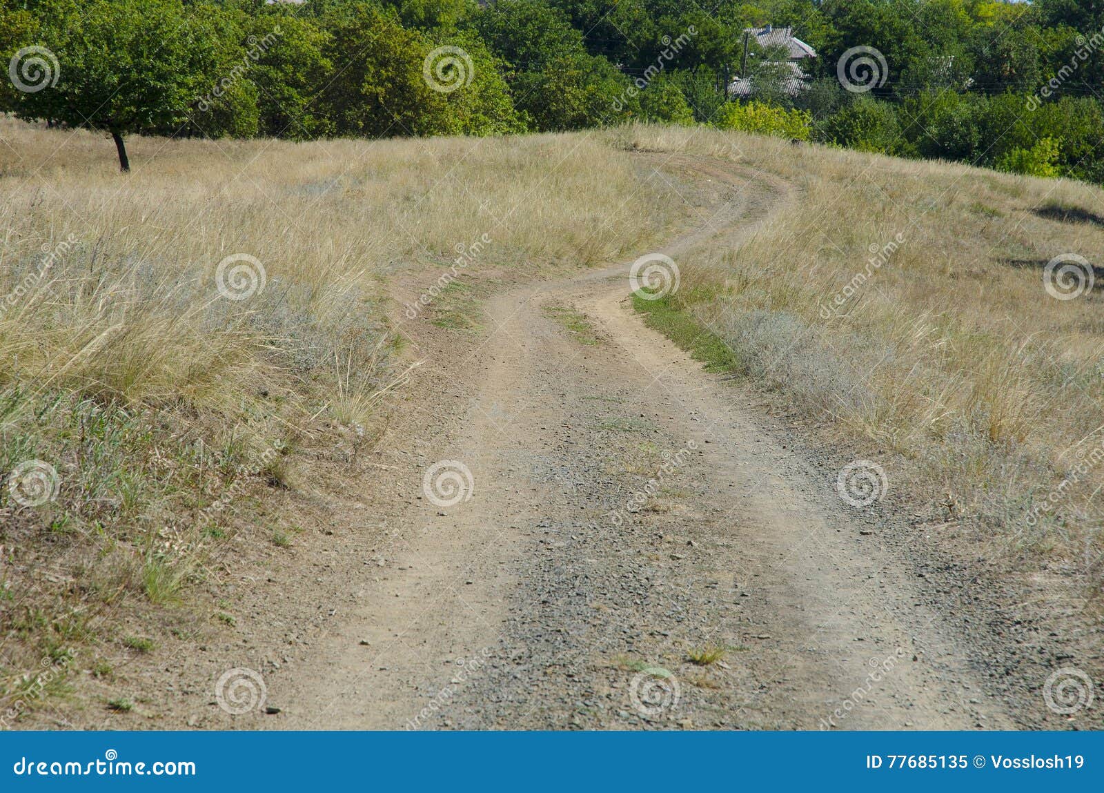 Dirt road. stock image. Image of donbass, ukraine, deserted - 77685135