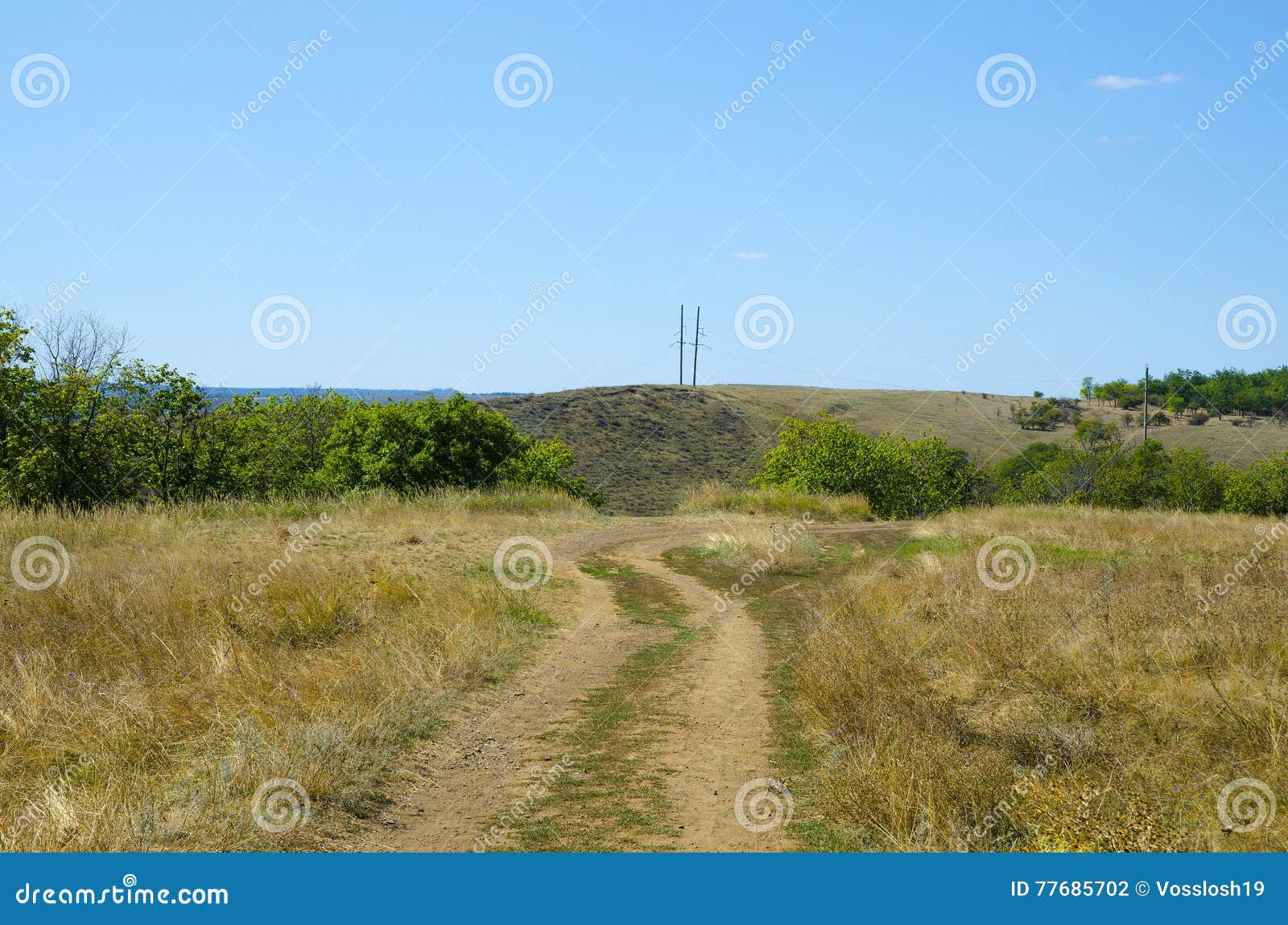 Dirt road. stock photo. Image of relief, distance, donbass - 77685702