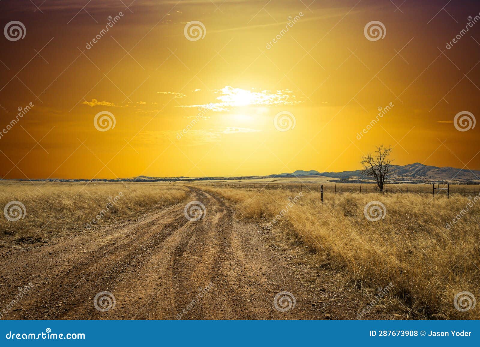 A Dirt Road Leading Off into the Sunset Stock Photo - Image of beaten ...