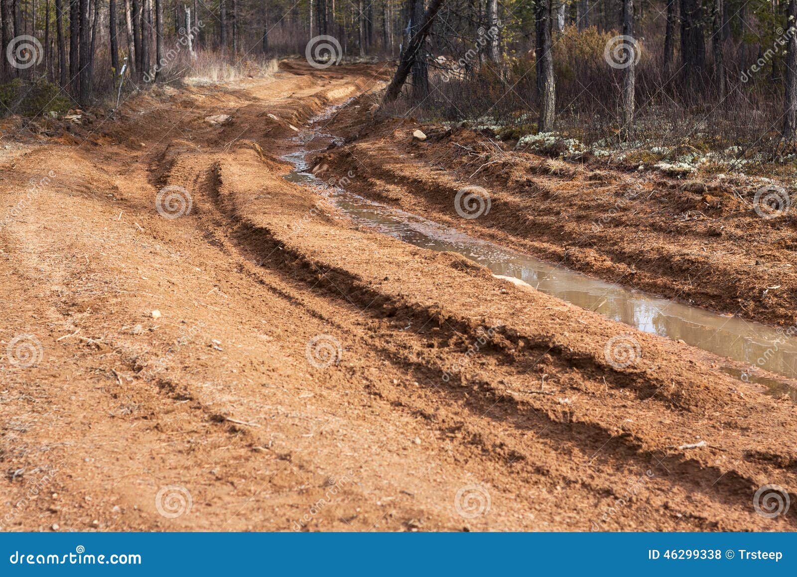 Dirt road with mud stock photo. Image of bumpy, landscape - 46299338