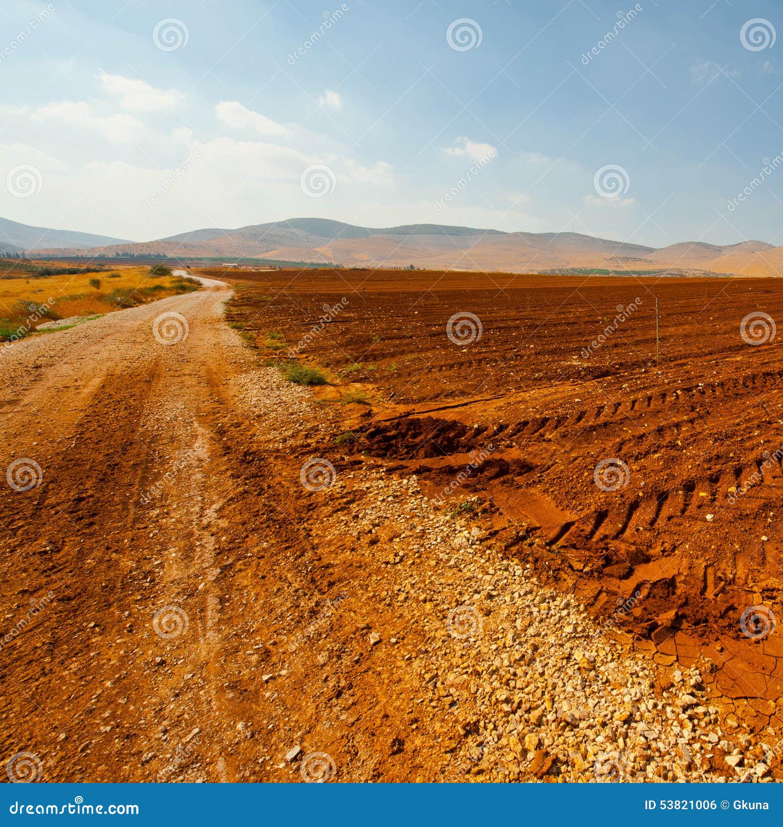 Dirt Road stock photo. Image of furrow, land, farmland - 53821006