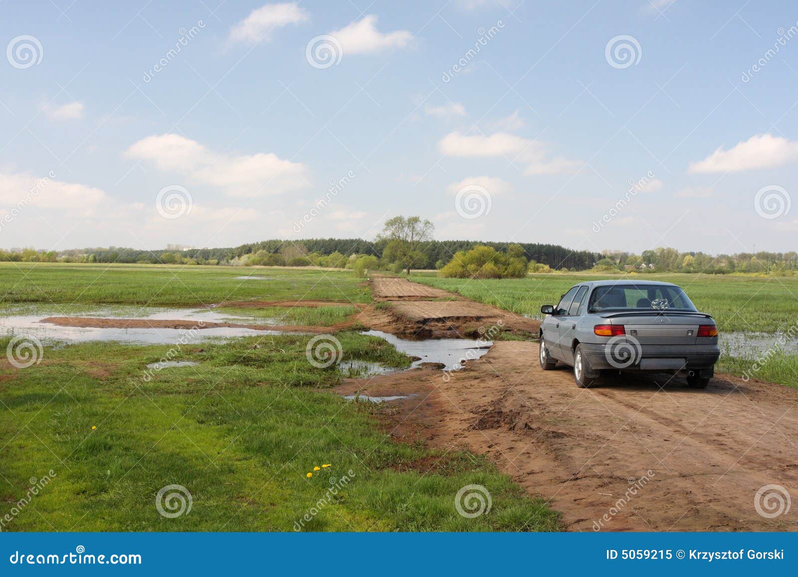 Dirt Road Spring Broken by Flood Stock Image - Image of vehicle ...