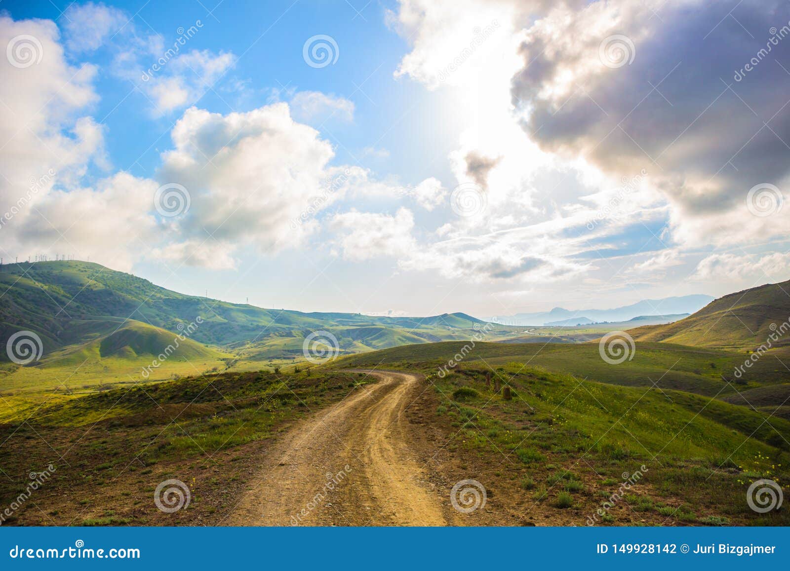 Dirt Road To the Open Mountain Stock Photo - Image of blue, forward ...