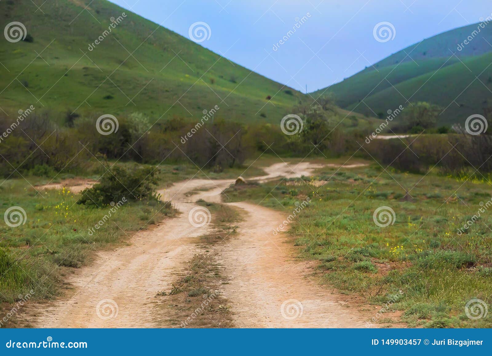 Dirt Road To the Open Mountain Range Stock Image - Image of hills ...