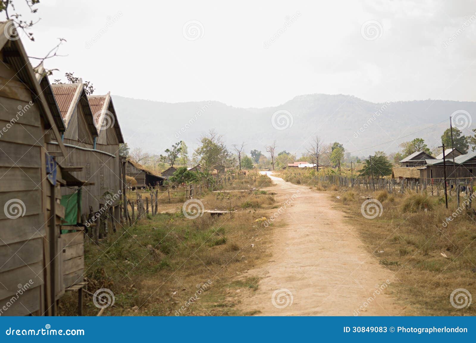 Dirt Road in Village stock image. Image of south, residence - 30849083