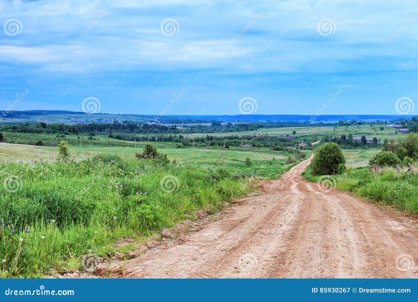 Dirt road in the village stock image. Image of environment - 85930267