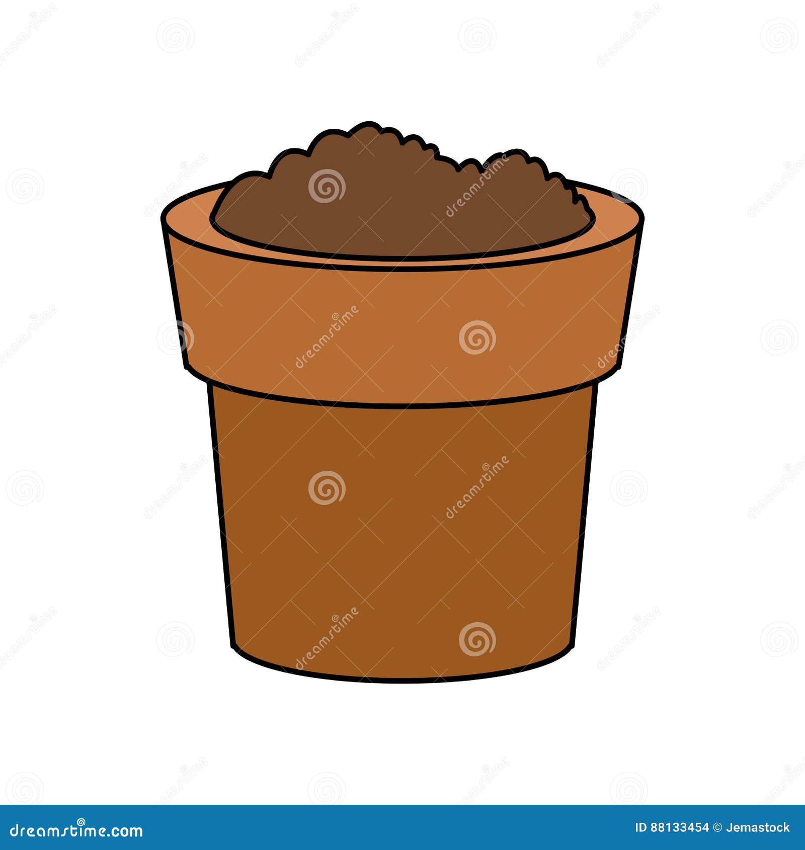 Dirt or Soil in Pot Icon Image Stock Illustration - Illustration of ...