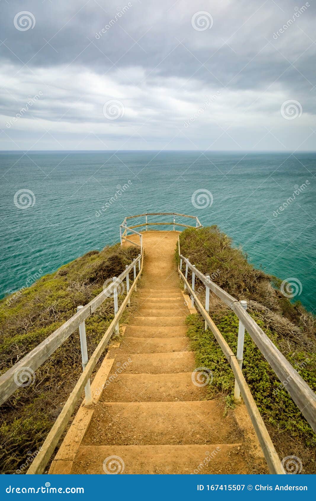 Dirt Steps and a Railing Lead Down To the Edge of the Overlook at Muir ...