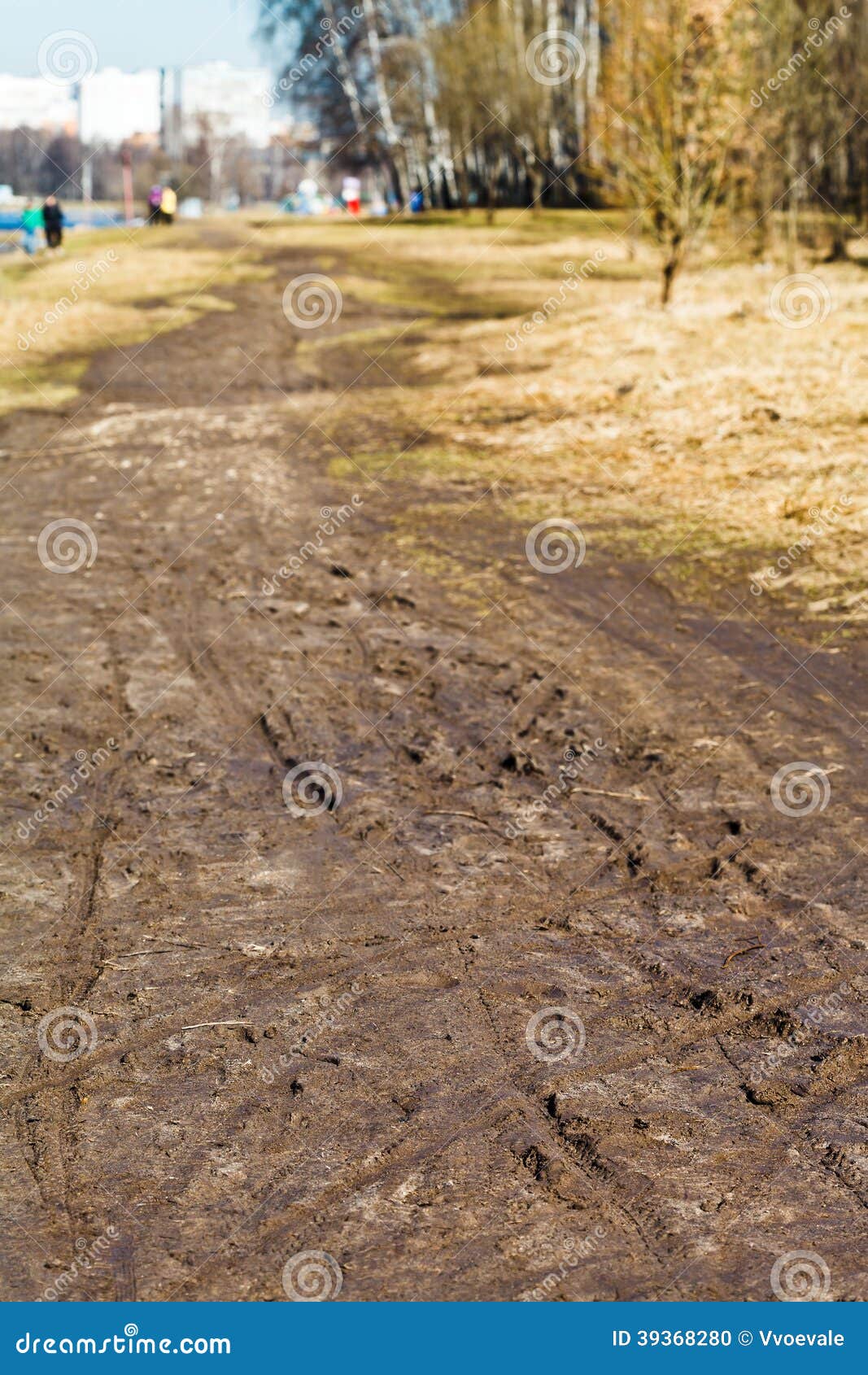 Dirt Walk Way in Urban Park in Spring Stock Photo - Image of people ...