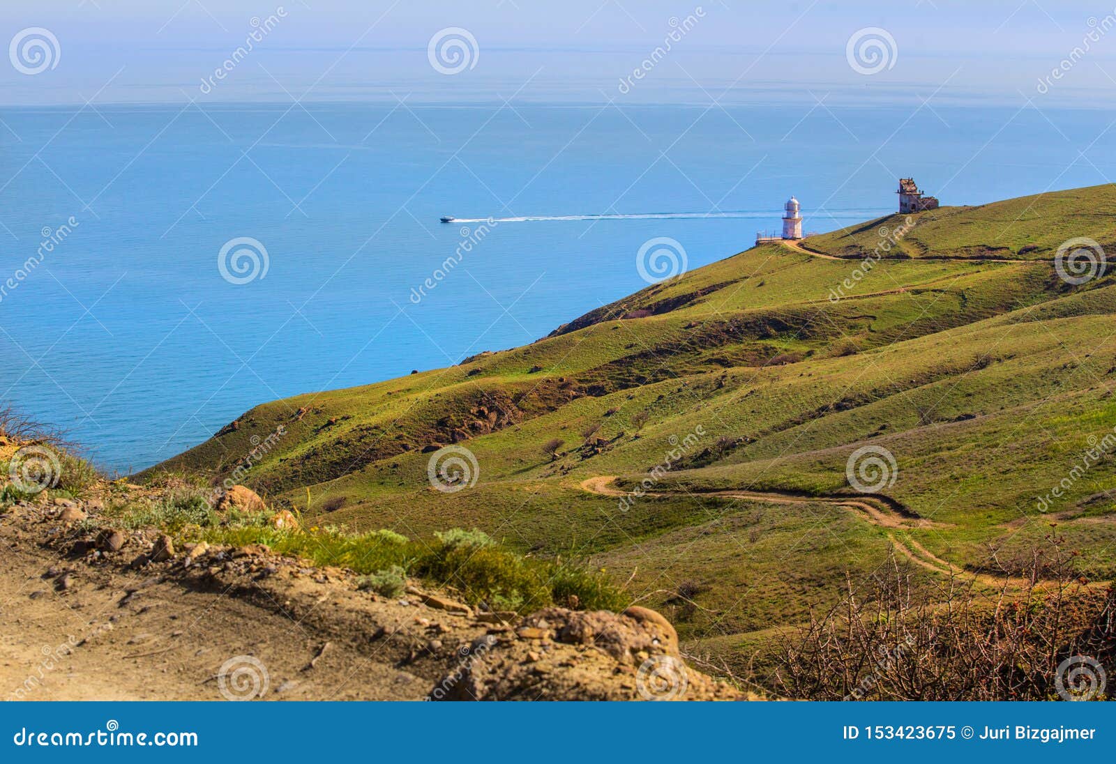 Dirt Winding Road To the Lighthouse Stock Image - Image of landscape ...