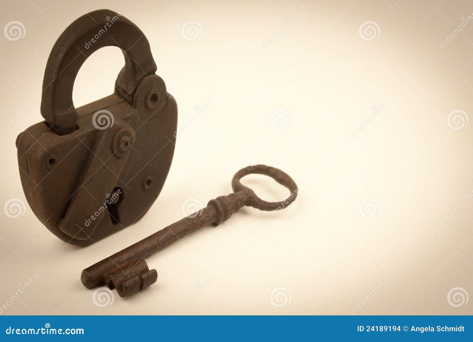 Dirty Antique Lock and Key stock photo. Image of unlock - 24189194