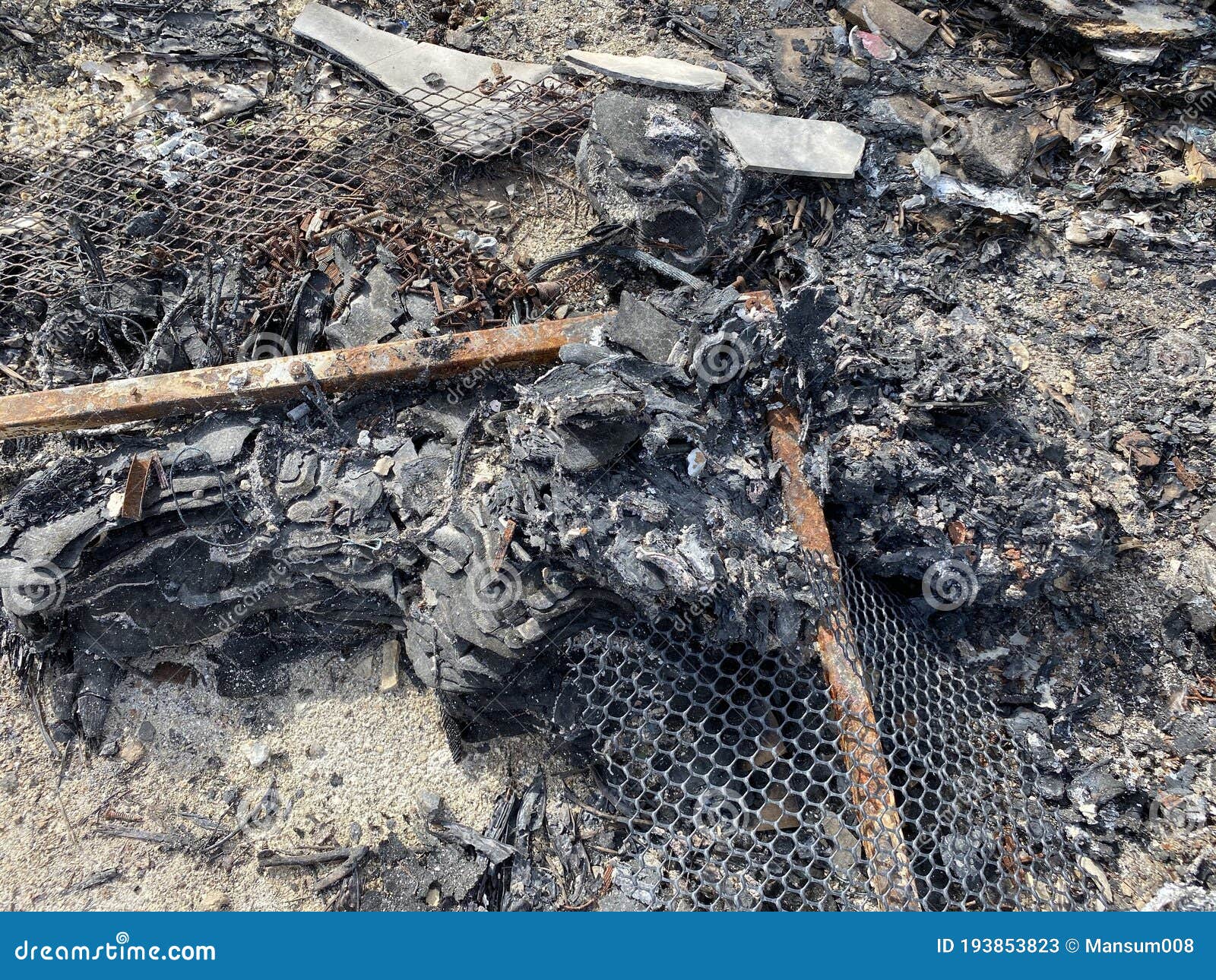 Dirty ash on the ground stock image. Image of summer - 193853823