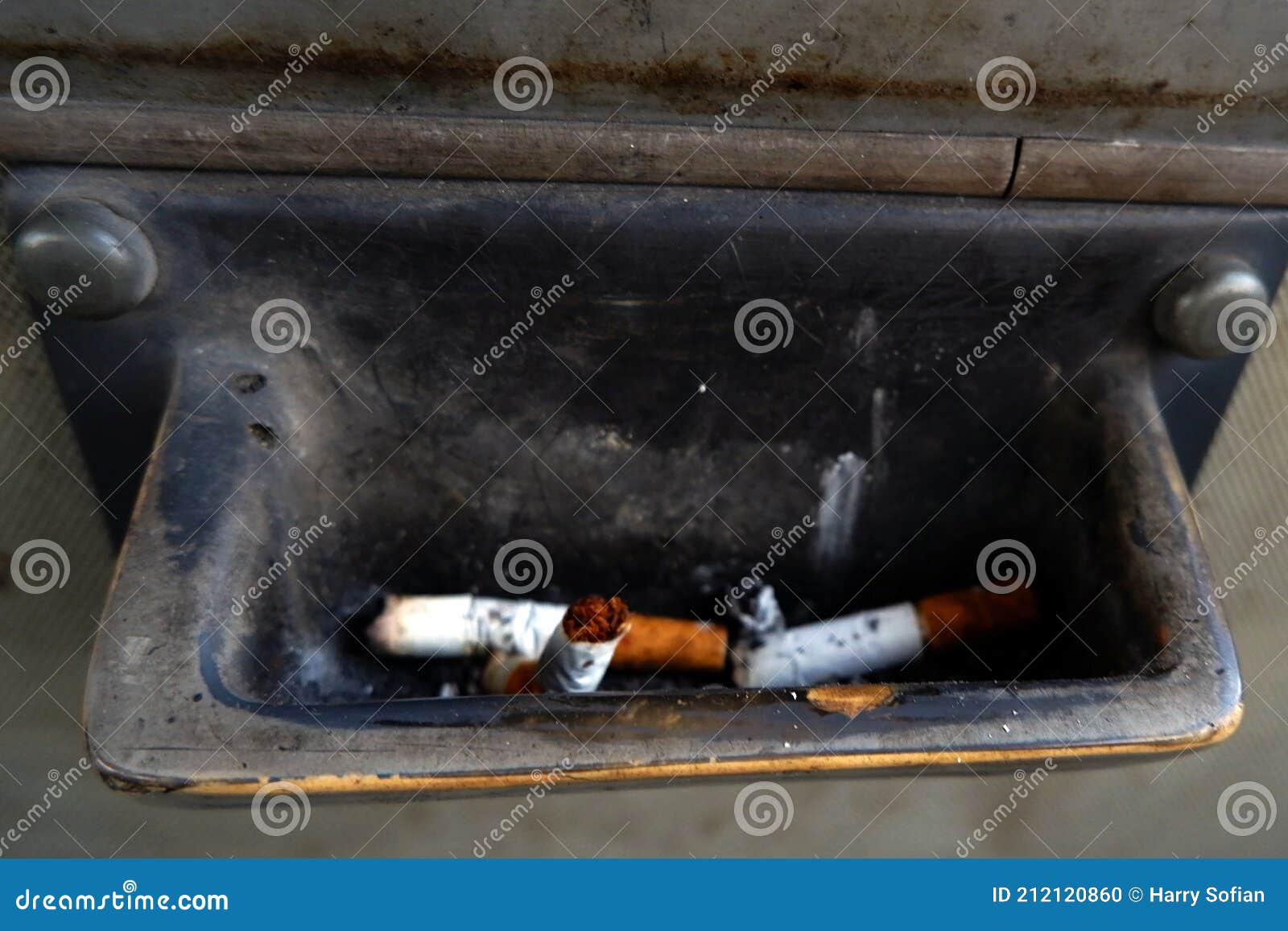 Dirty Ashtray with Cigarette Stock Photo - Image of object, burning ...
