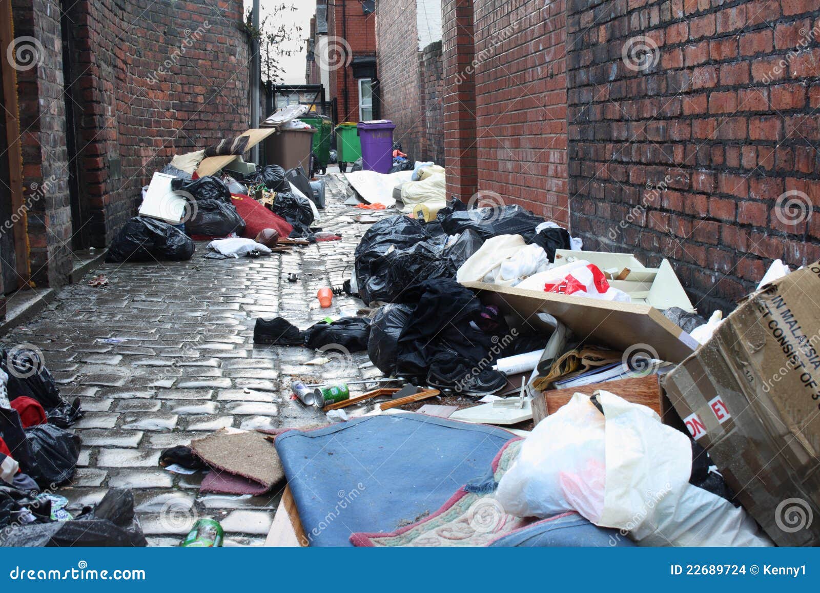 Dirty back alley stock photo. Image of location, house - 22689724