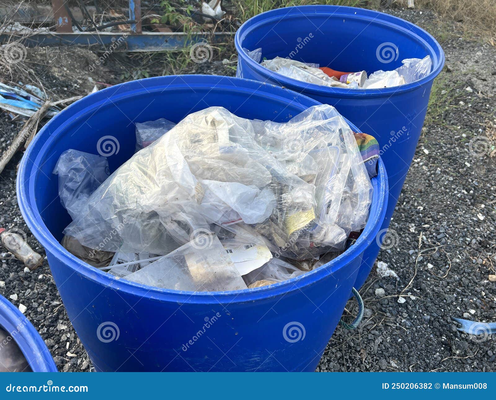 Dirty bag in plastic bin stock photo. Image of closeup - 250206382