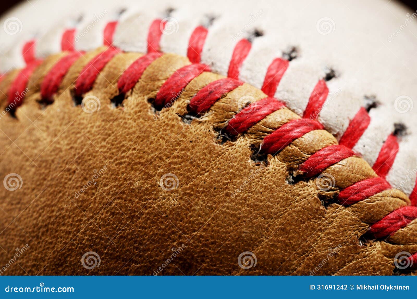 Dirty Baseball Against A Dark Background, Close-up Stock Photo - Image ...