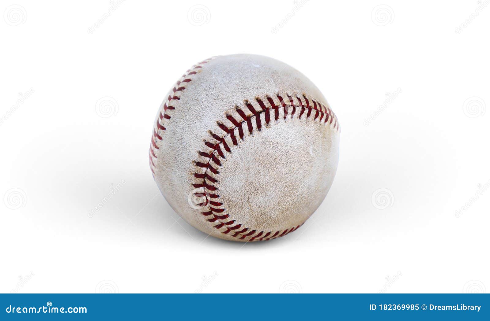Dirty Baseball Isolated on White Background with Shadow Stock Image ...