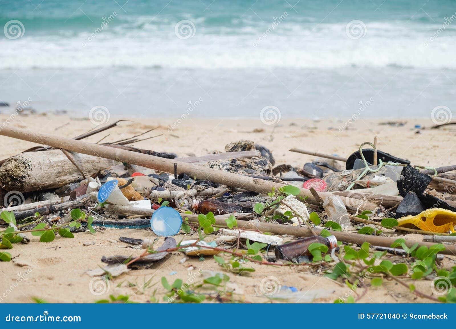 Dirty beach stock photo. Image of rubbish, environment - 57721040