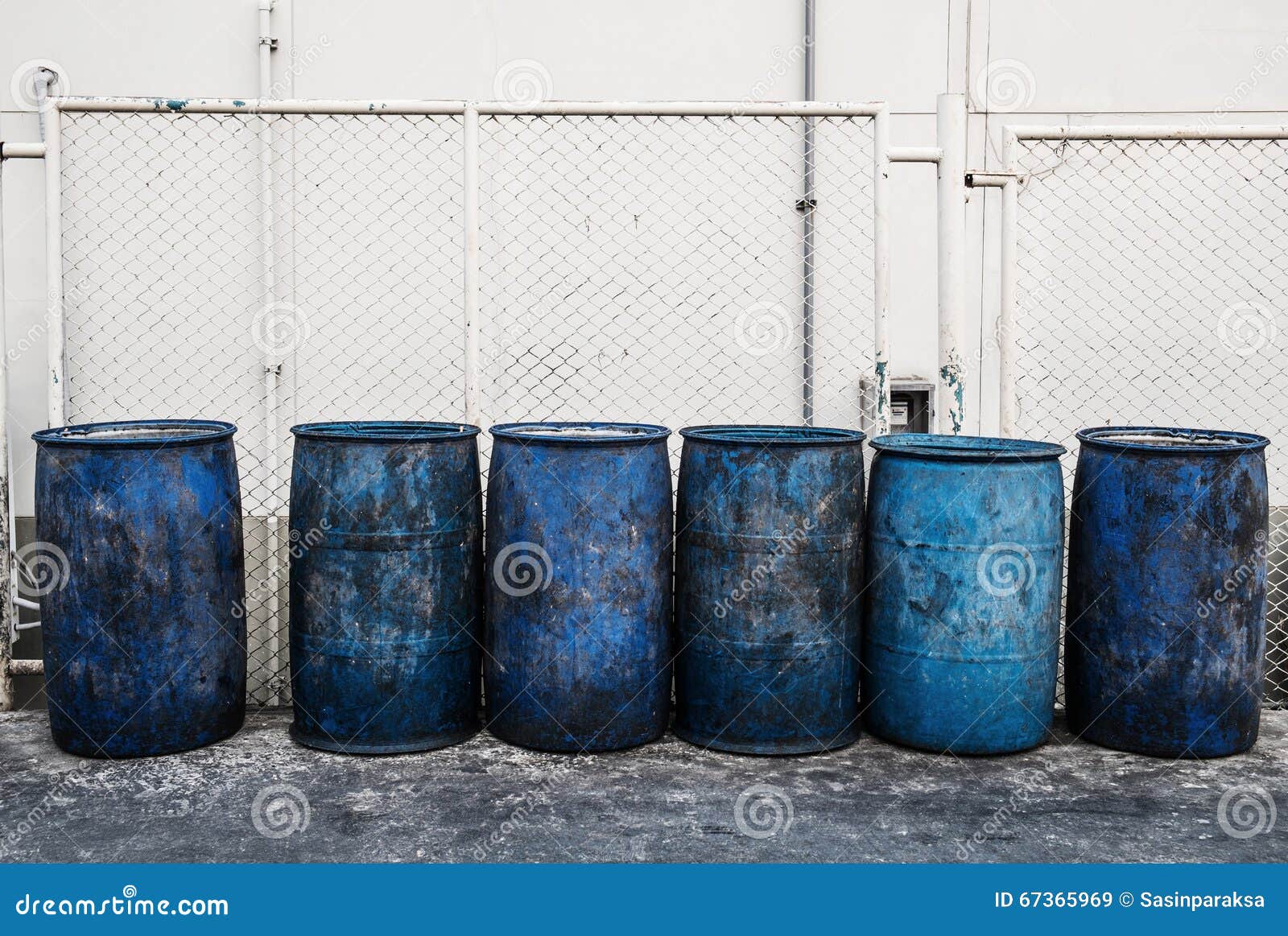 Dirty Blue Plastic Garbage Containers Stock Image - Image of large ...