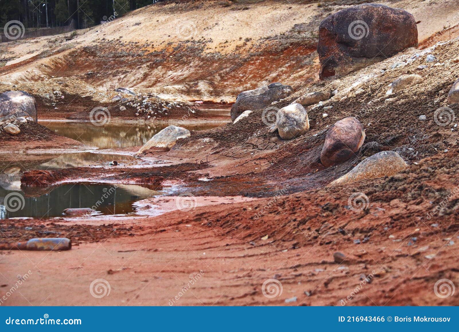 Dirty Bottom of a Dried-up Lake. Ecological Problems. Stock Photo ...