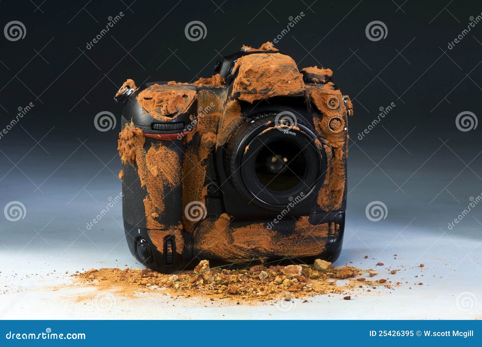 Dirty Camera. stock image. Image of camera, cracked, brown - 25426395