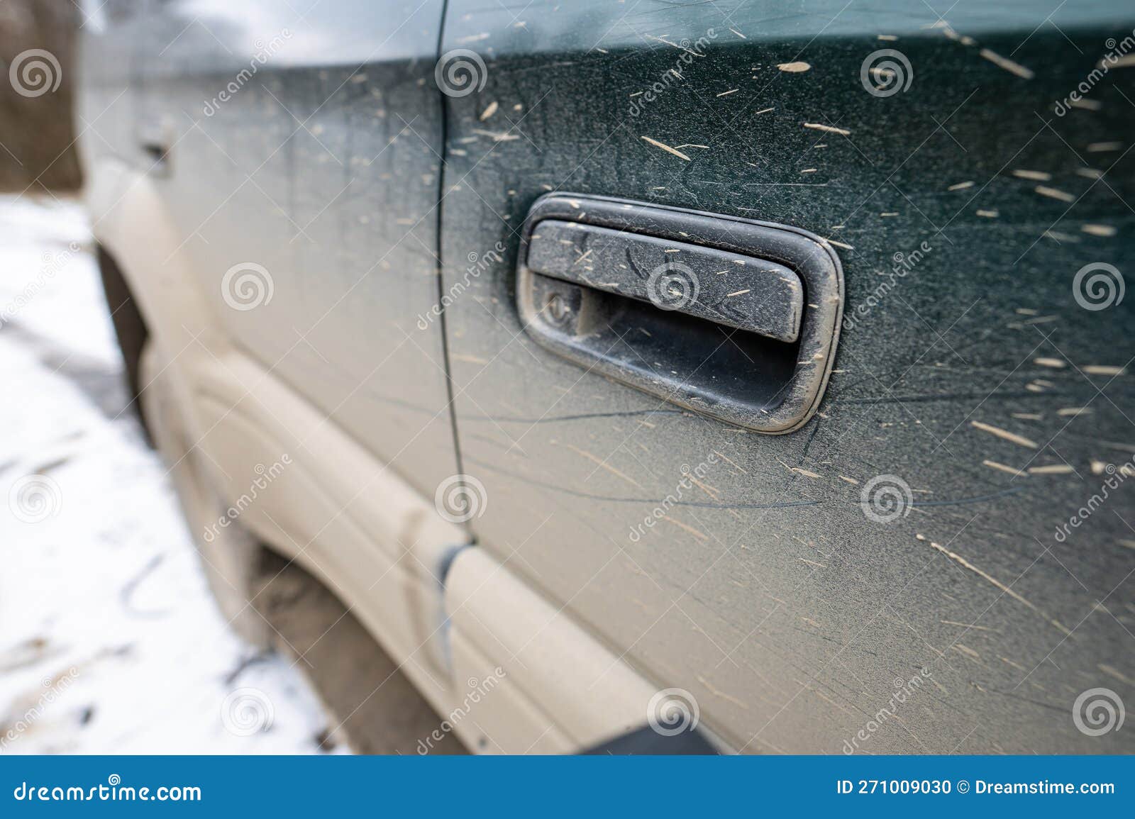 Dirty Car Side. Splash and Texture of Mud on a Car Stock Photo - Image ...