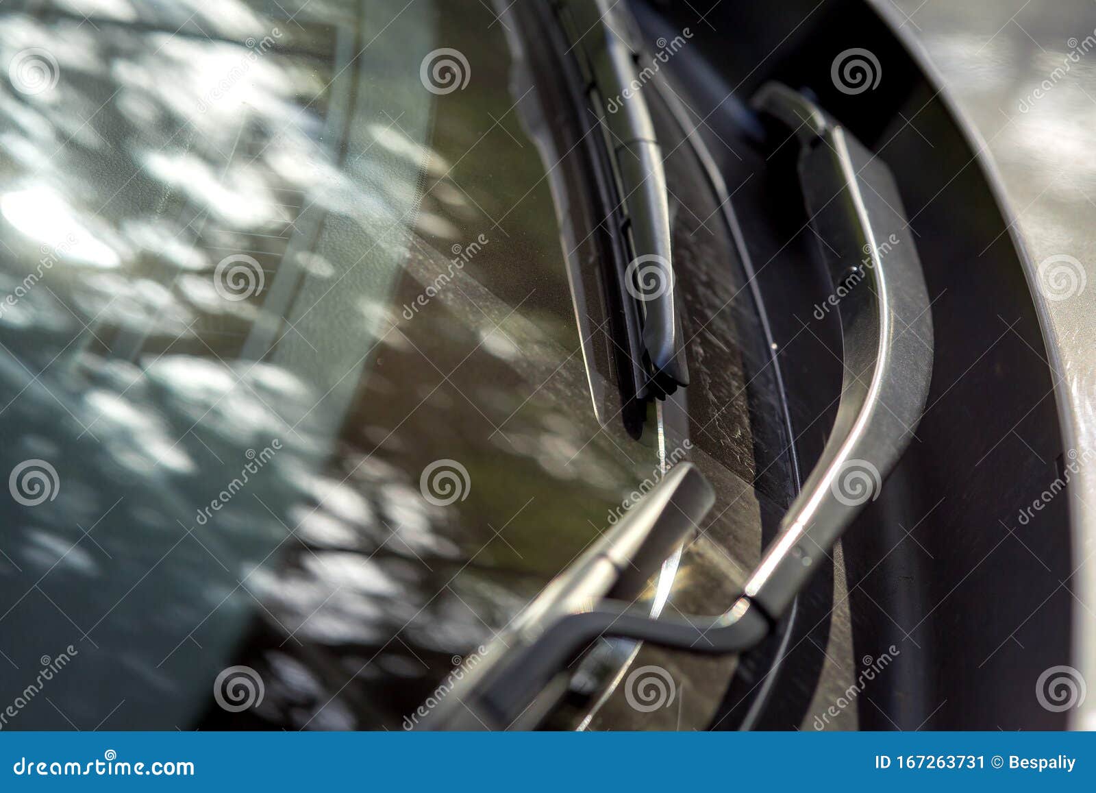 The Dirty Car Windshield Wipers. Stock Image - Image of safety ...