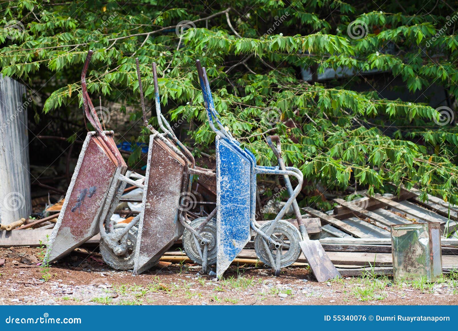 Dirty cement cart stock photo. Image of equipment, barrow - 55340076
