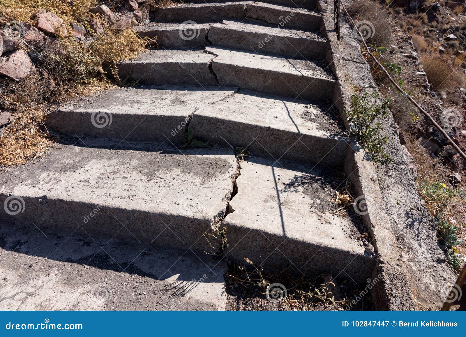 Dirty Staircase with the Broken Step Stock Image - Image of structure ...