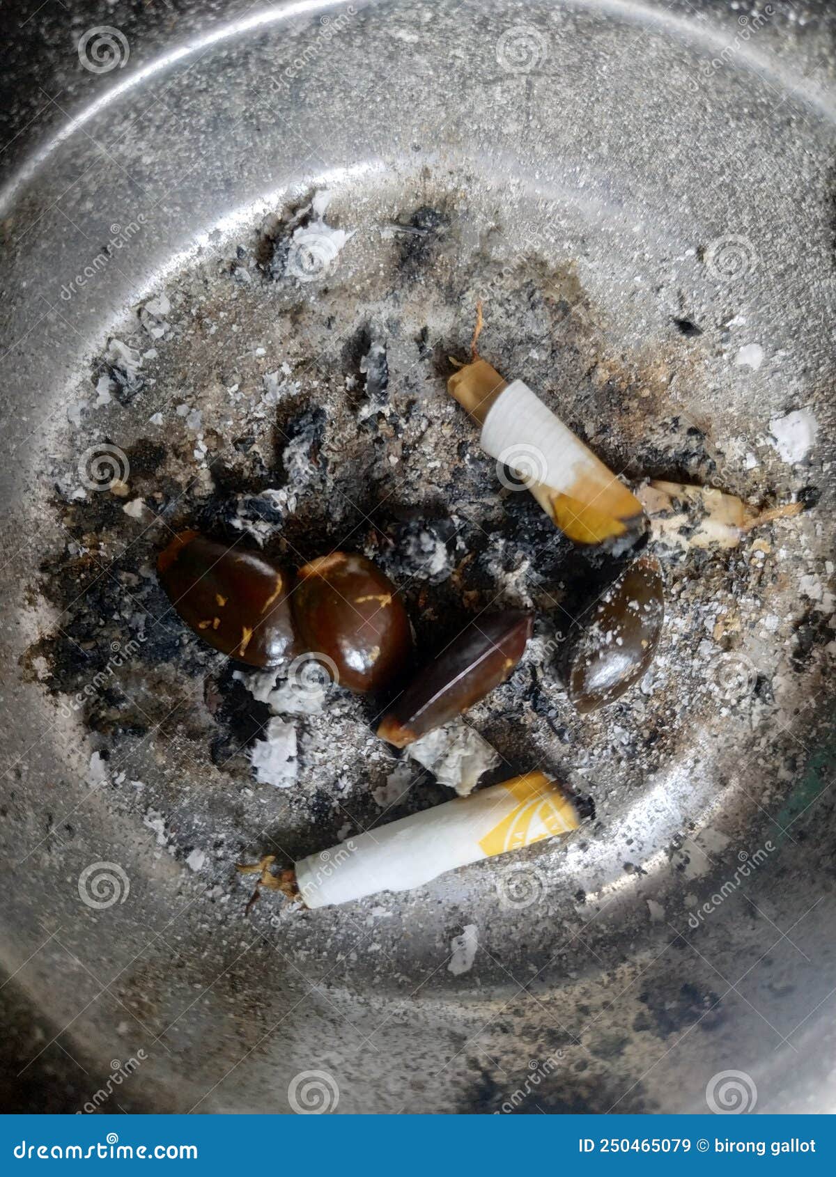 Dirty cigarette ashtray stock image. Image of food, dirty - 250465079