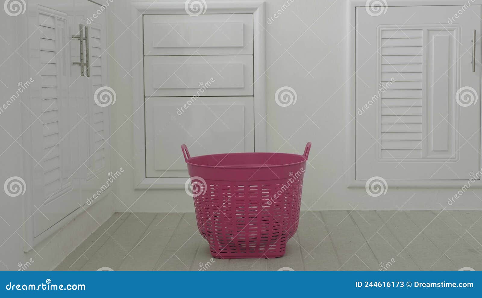 Dirty Clothes Falling into the Laundry Basket. Stock Image - Image of ...