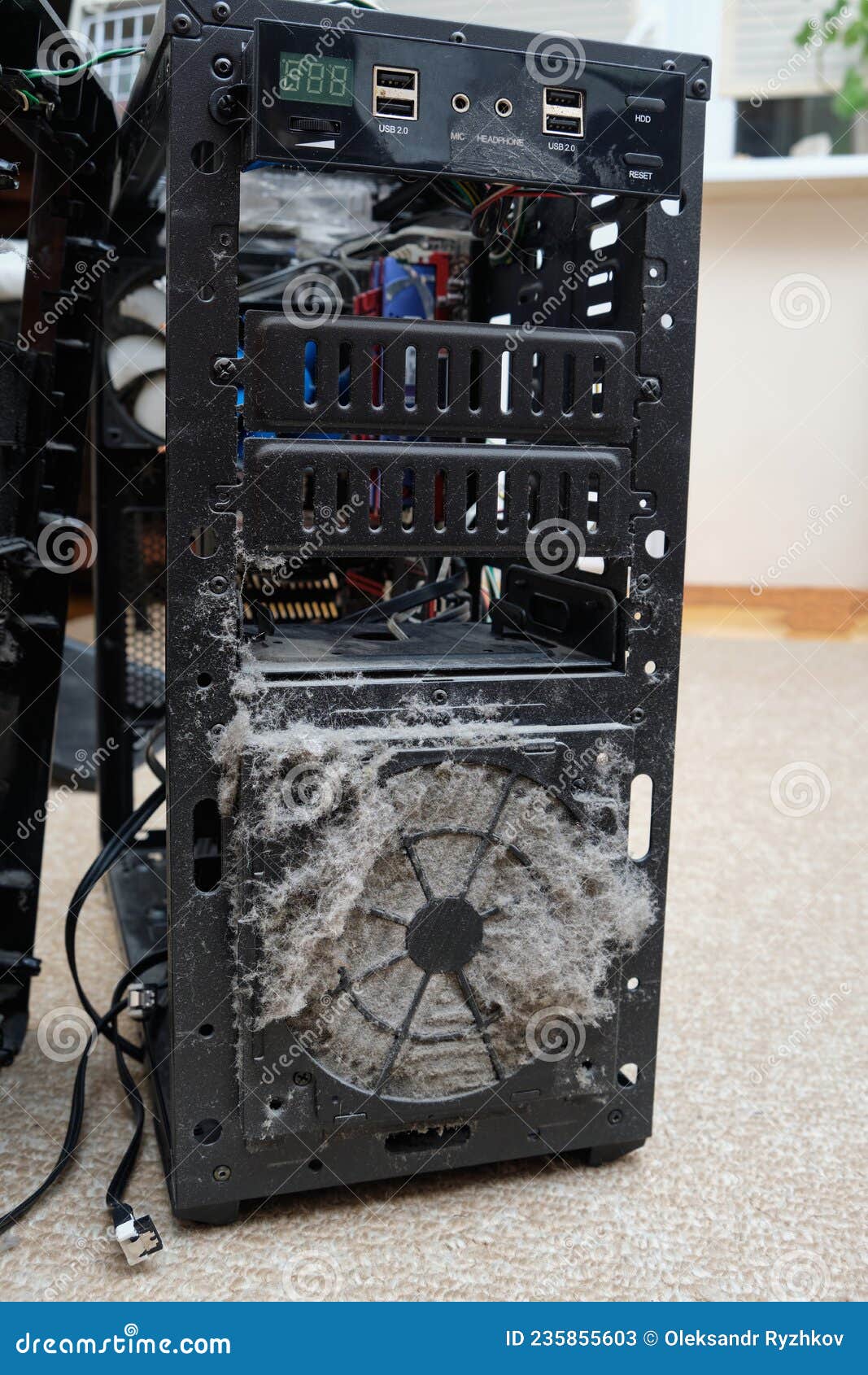 Dirty Computer Case.Dust Layer on the System Unit Stock Image - Image ...