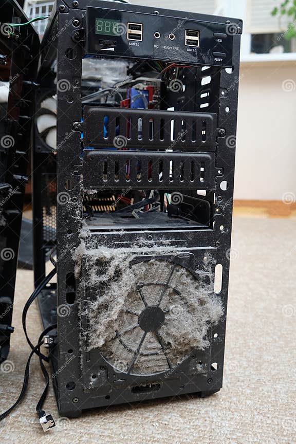 Dirty Computer Case.Dust Layer on the System Unit Stock Image - Image ...
