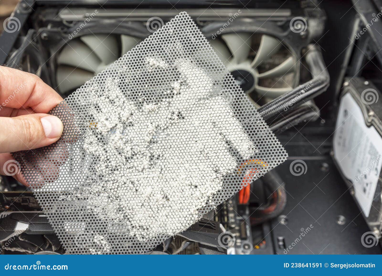 Dirty Computer Case. a Layer of Dust on the System Unit. Time To Clear ...