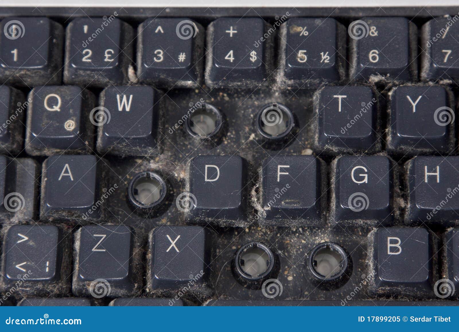 Dirty computer keyboard stock image. Image of ruined - 17899205