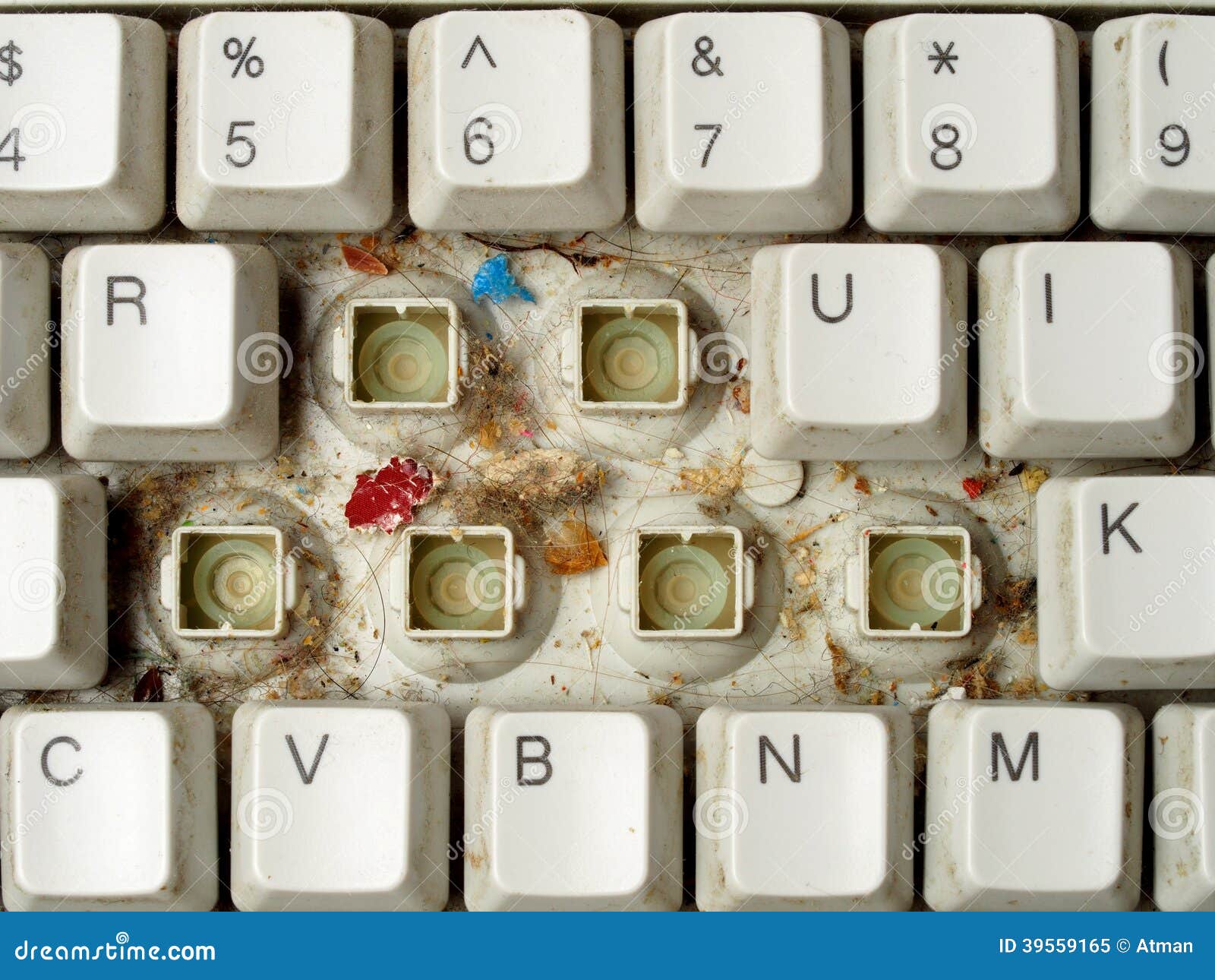 Dirty computer keyboard stock image. Image of dirty, damaged - 39559165
