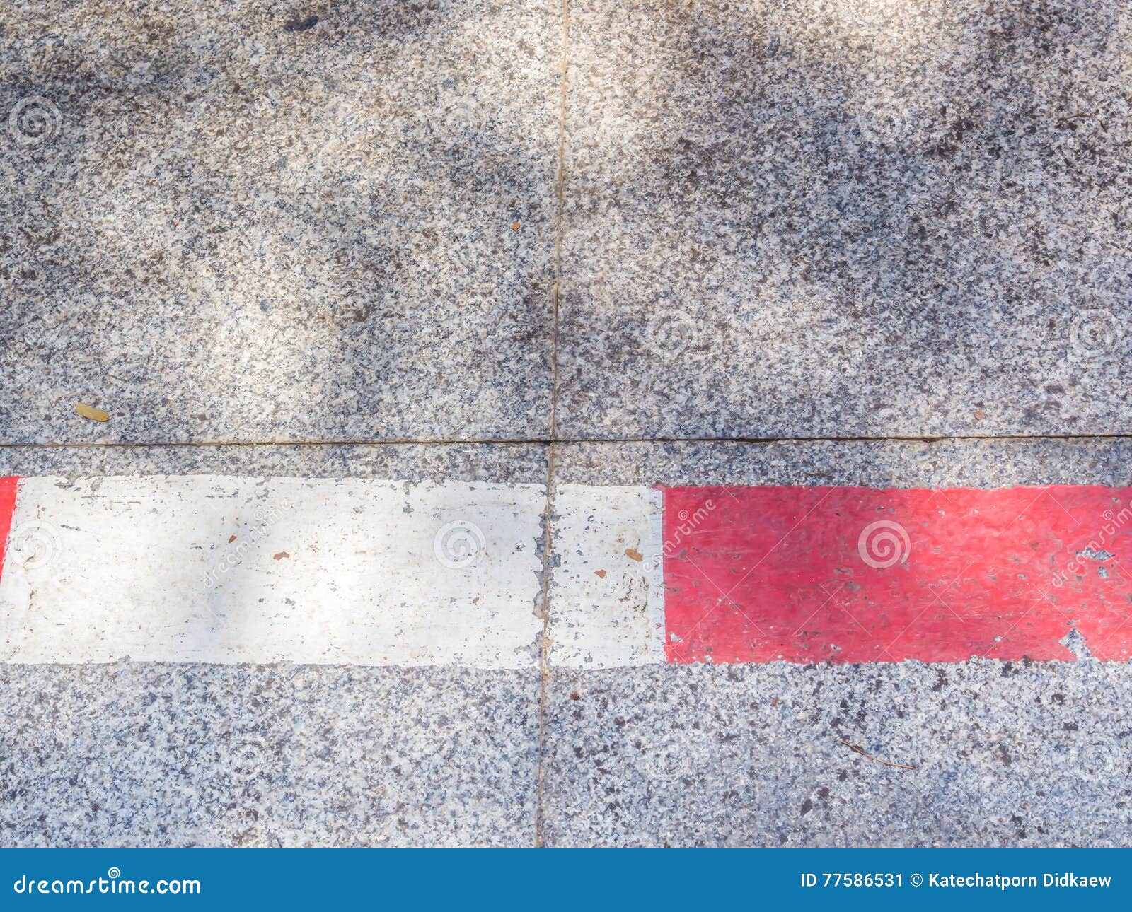 Dirty Concrete Floor with White and Red Line Stock Image - Image of ...