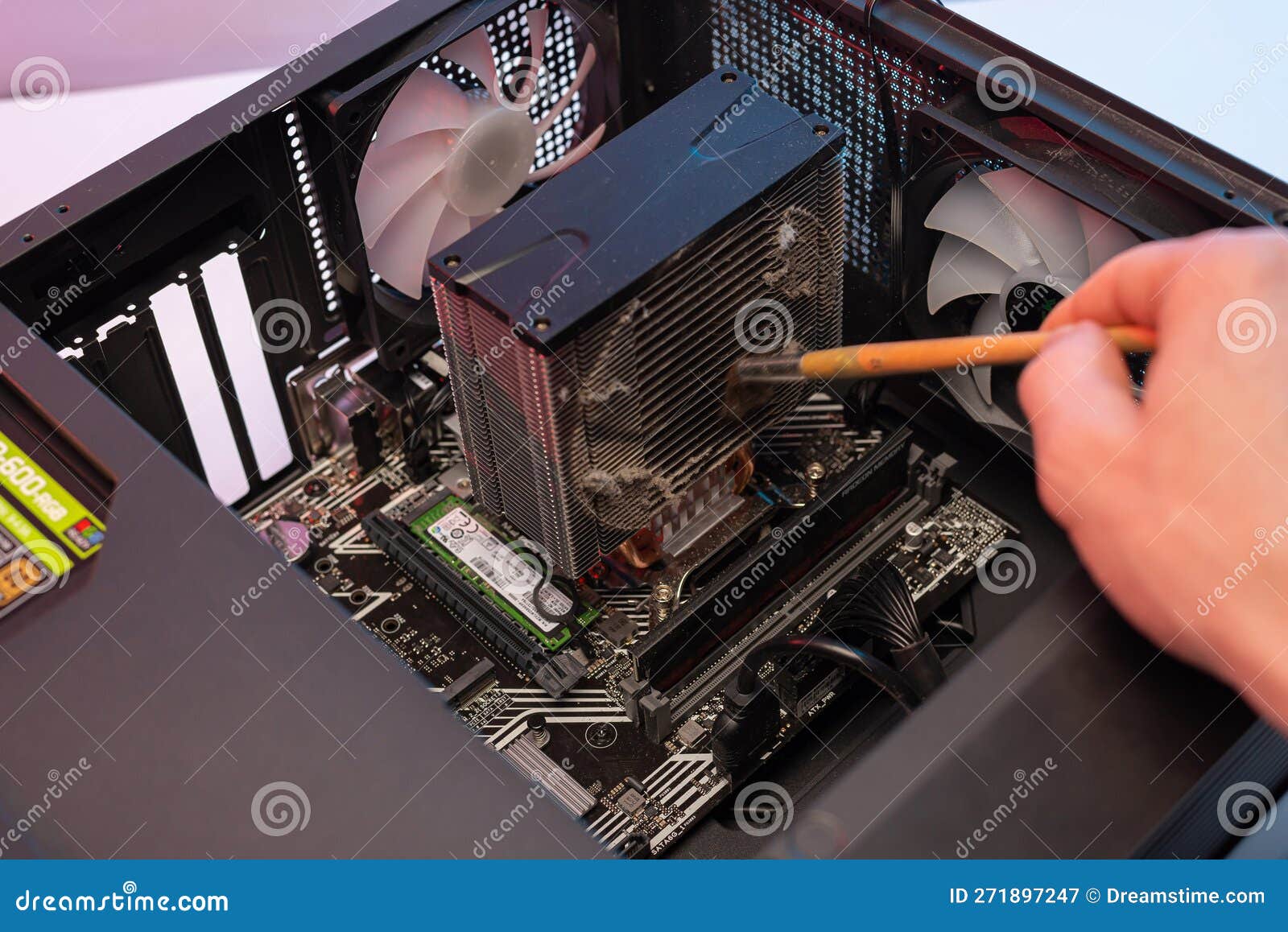 Dirty Cooler Ventilation System Unit Computer, Cleaning from Dust ...