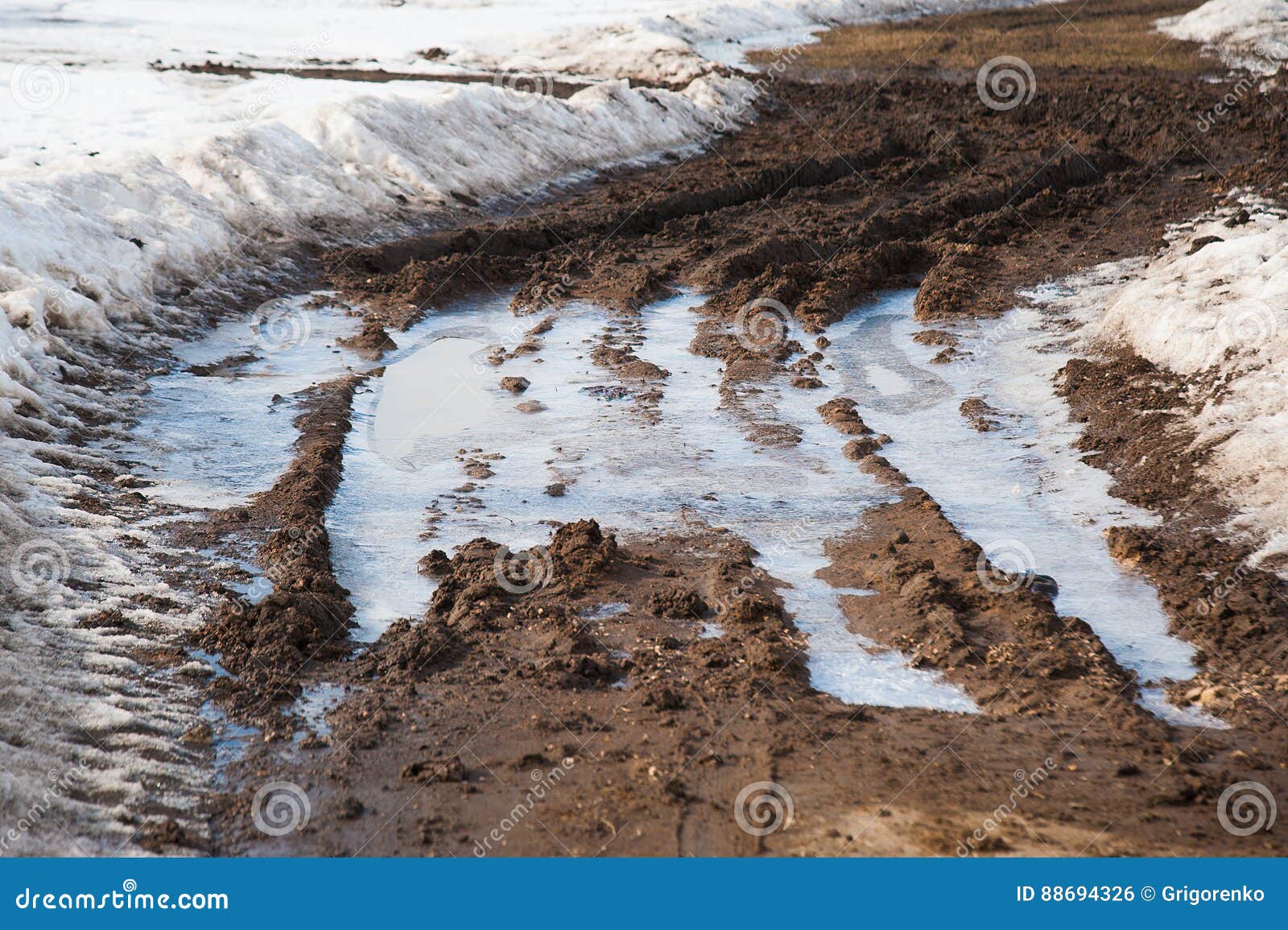 Dirty Country Road in Spring Stock Photo - Image of dirty, countryside ...