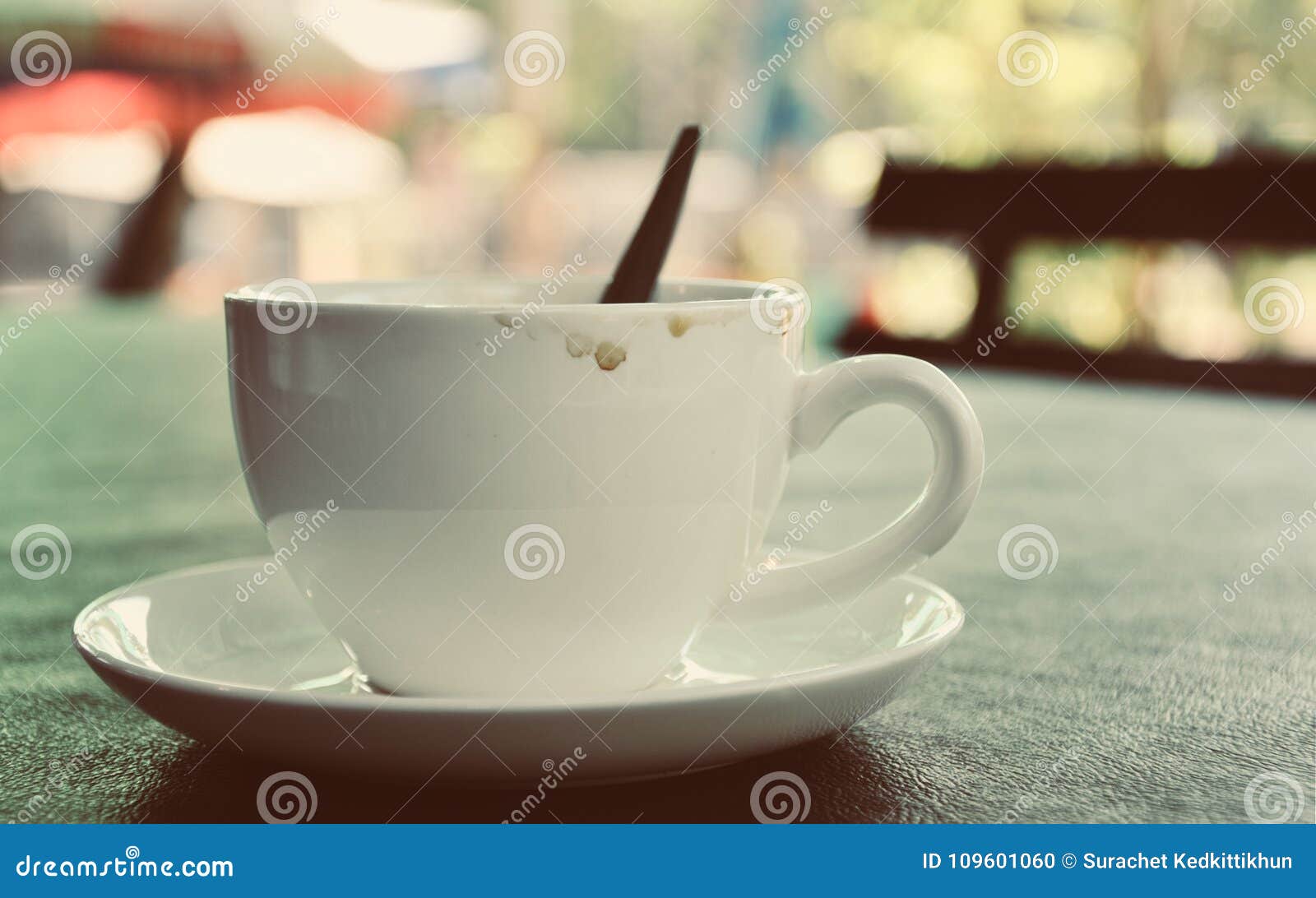 Dirty Cup of Coffee on Table in Cafe. Stock Photo - Image of espresso ...