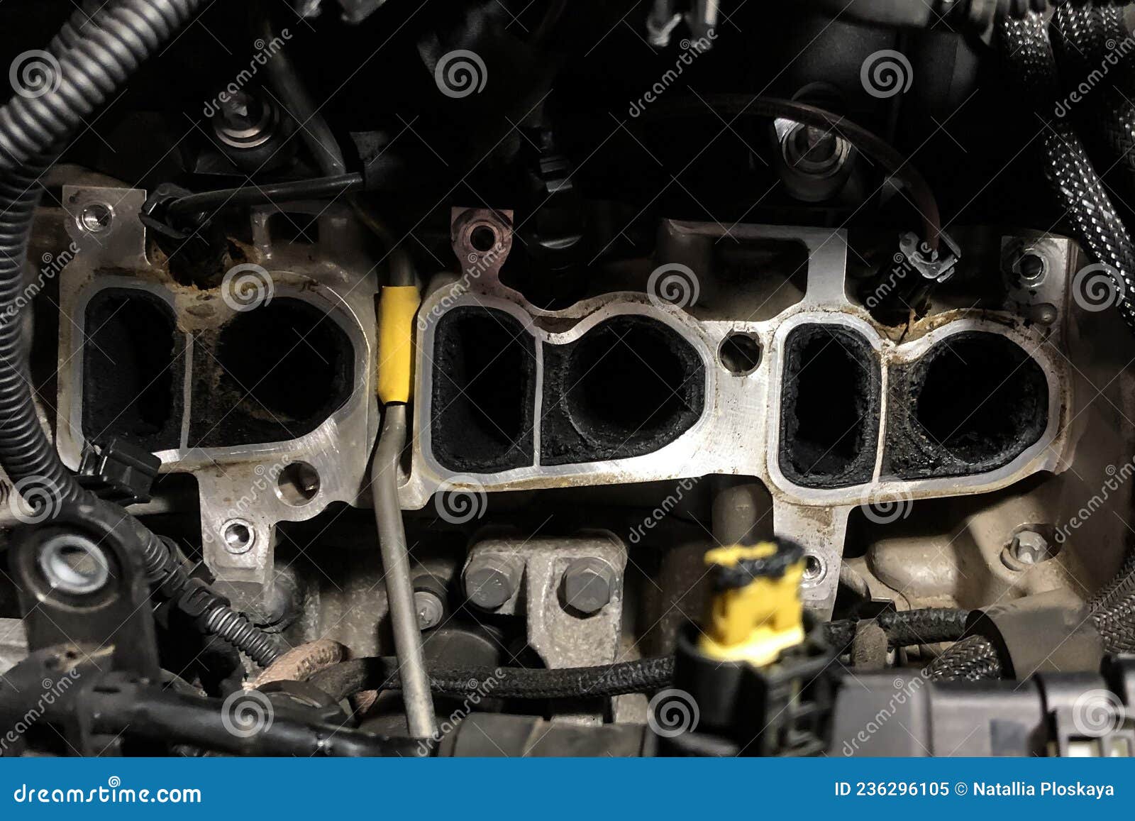 Dirty Cylinder Head of Car Engine. Stock Image - Image of maintenance ...