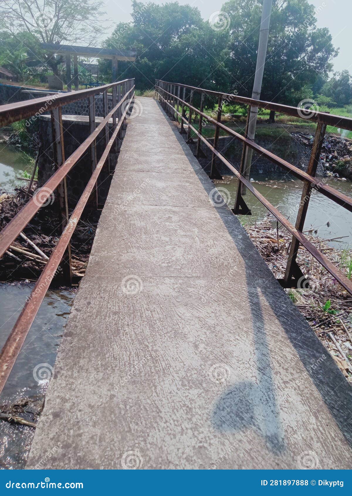 Dirty dam bridge stock photo. Image of worn, narrow - 281897888