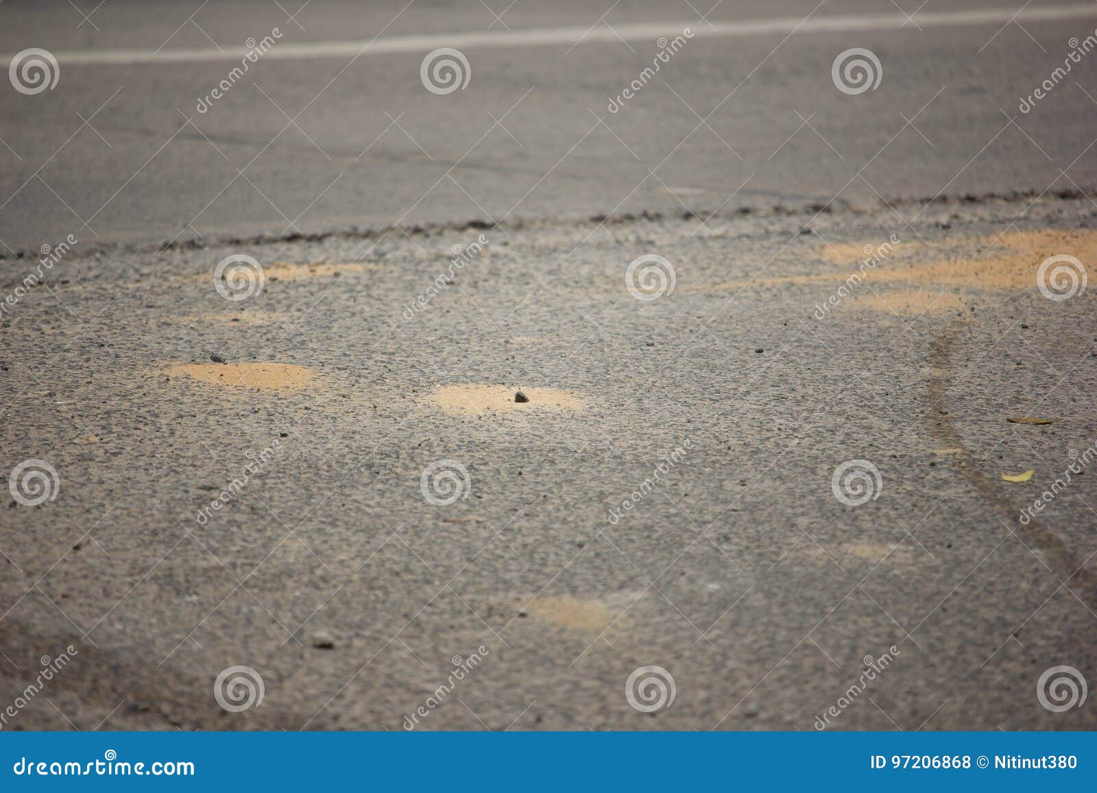 Dirty and Damage of Asphalt Road Stock Photo - Image of dirty, pavement ...