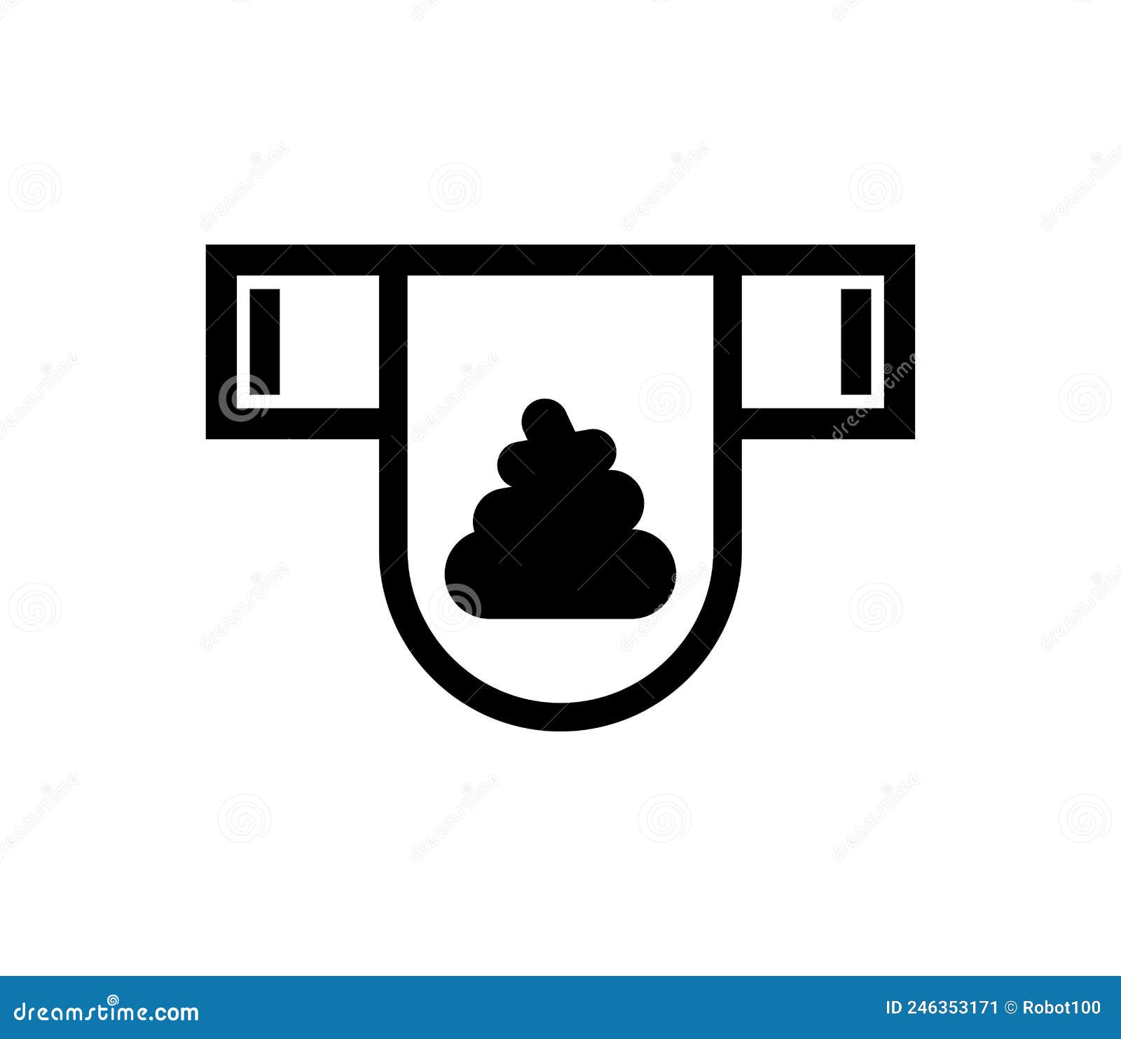 Dirty Diaper Sign. Diaper with Shit Icon Stock Vector - Illustration of ...