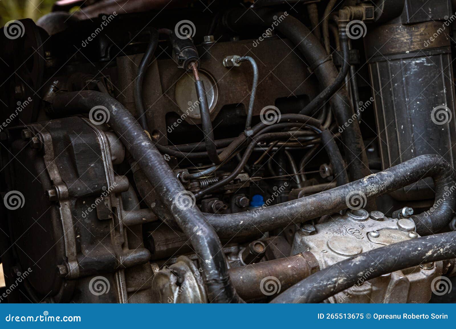 Dirty diesel engine stock image. Image of aged, mechanical - 265513675