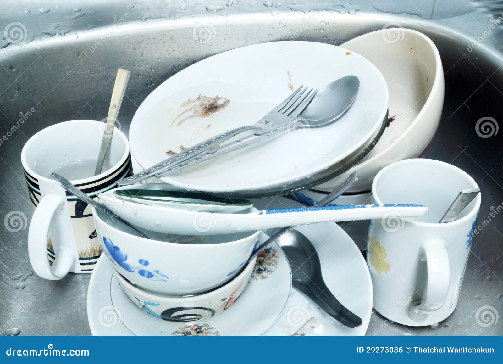 Dirty dishes. stock photo. Image of kitchenware, dish - 29273036
