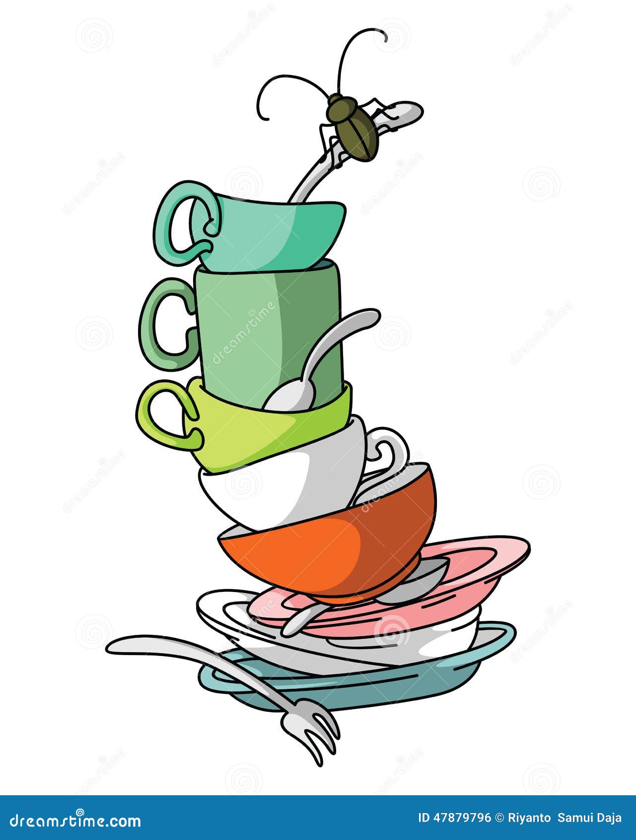 Dirty Dishes stock vector. Illustration of liquid, clean - 47879796