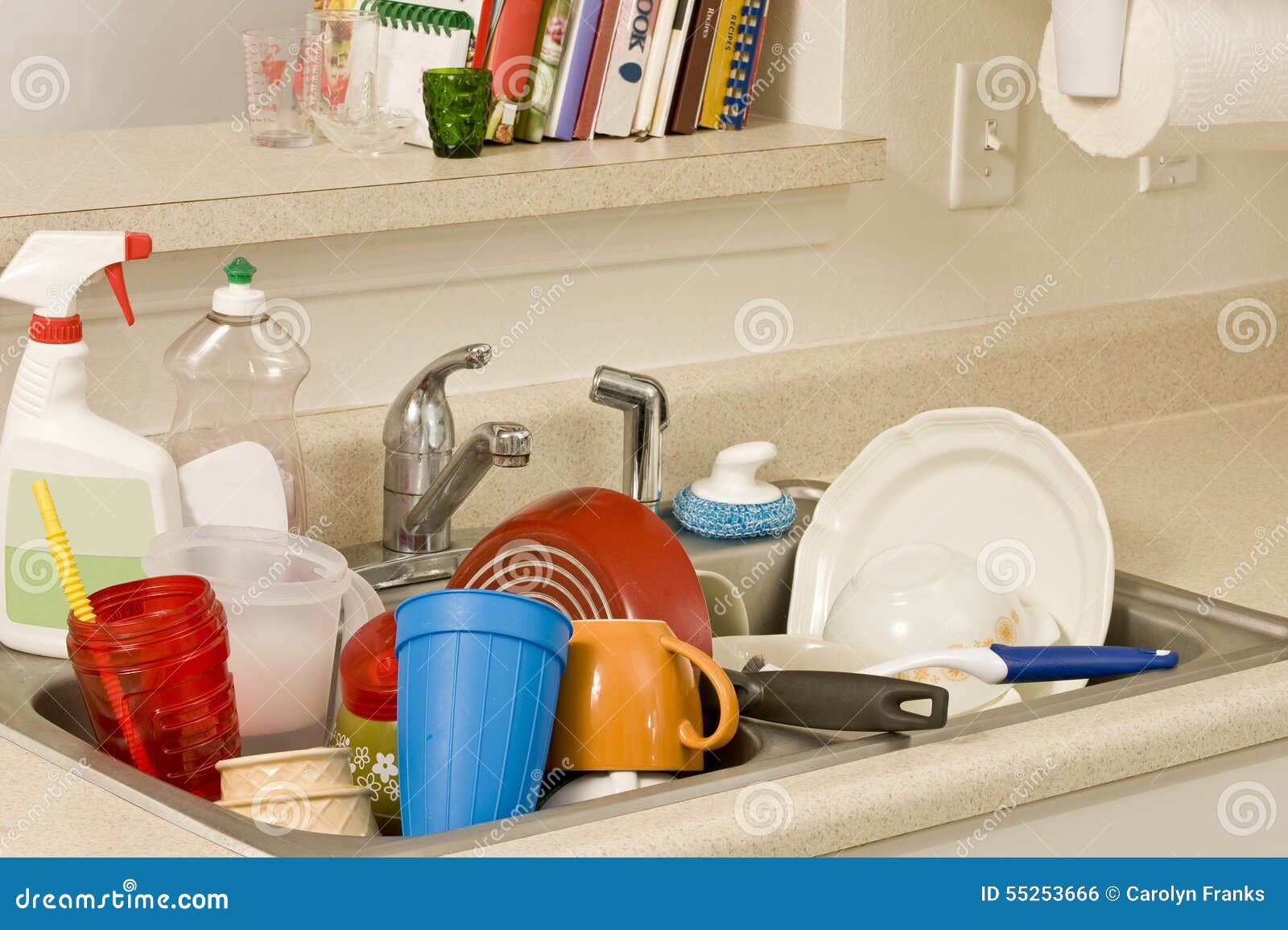 Dirty dishes in sink stock photo. Image of house, white - 55253666