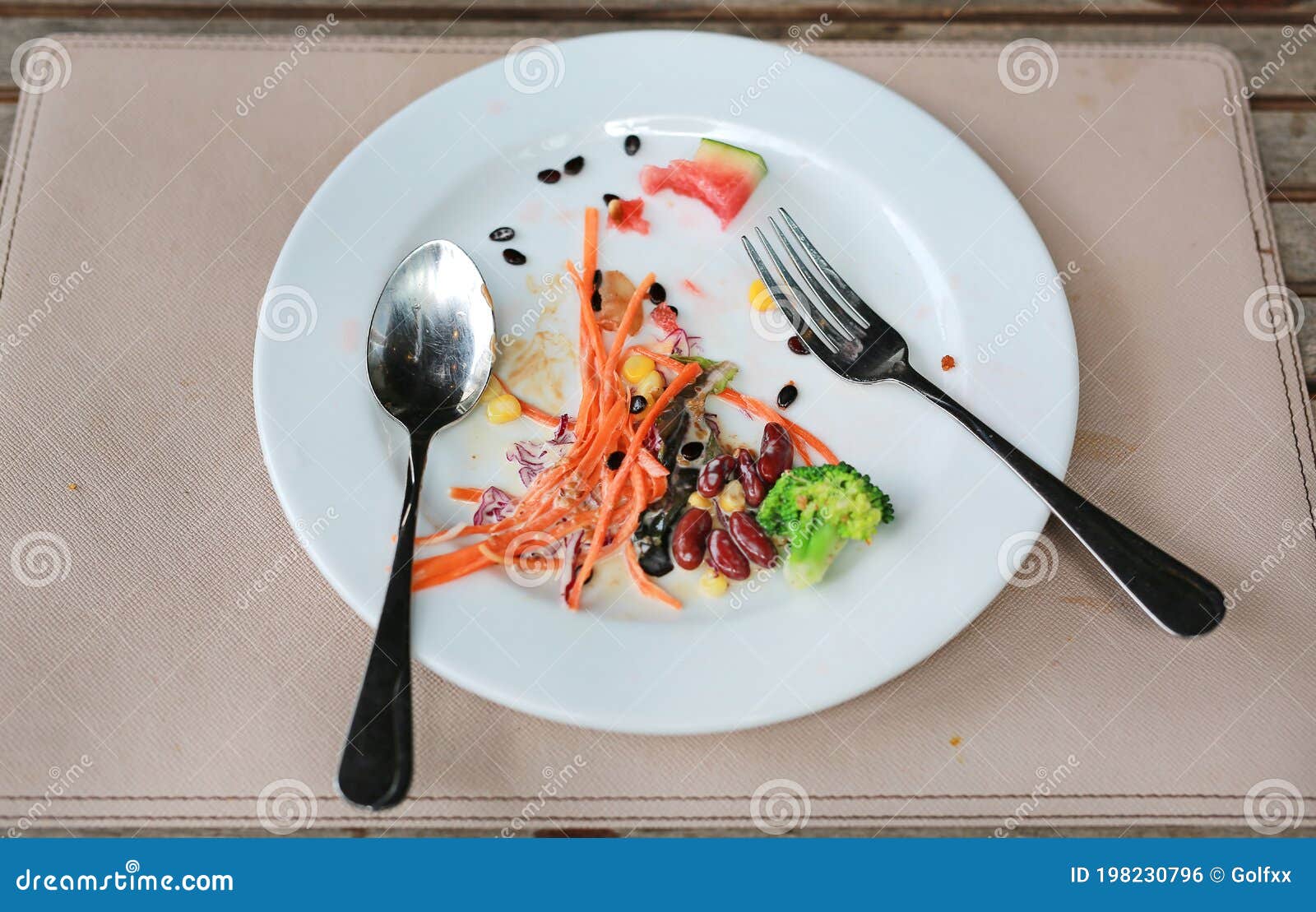 Dirty Dishes on a Table in a Restaurant Stock Photo - Image of bread ...