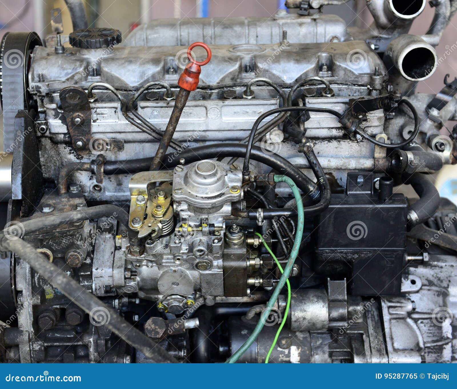 Dirty and Dusty Old Car Engine Stock Image - Image of automobile, metal ...